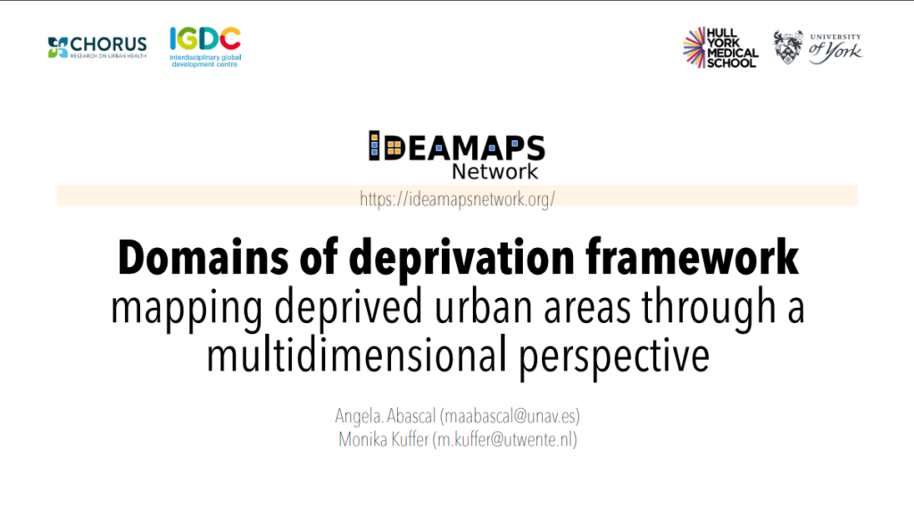 Webinar: Measuring and responding to urban deprivation in cities in low ...